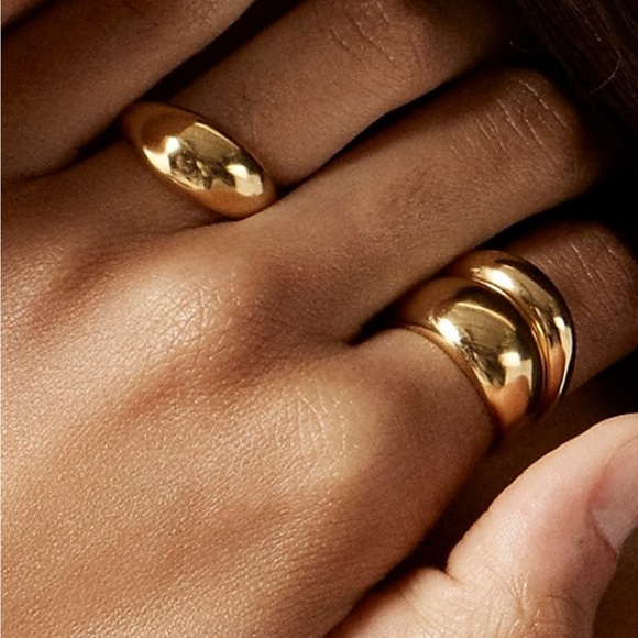 J. Crew | Jewelry | New J Crew Sculptural Ring Set Size 8 In Gold ...